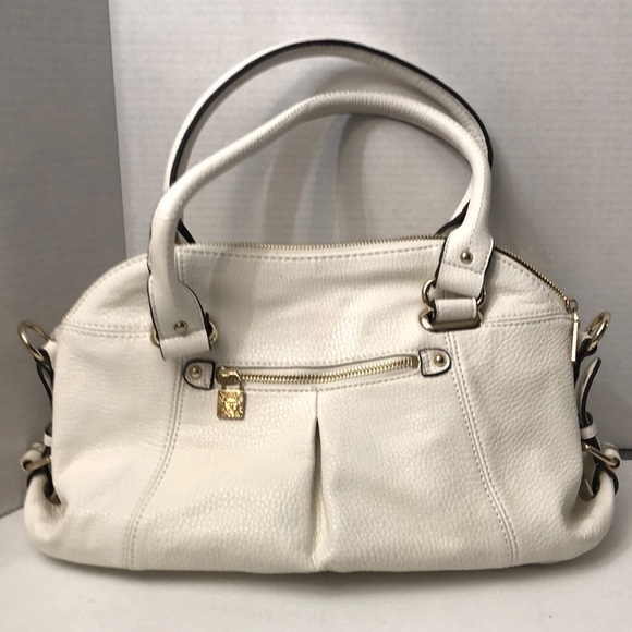 Anne Klein | Bags | Anne Klein Trinity Ivory Handbag With Detachable ...